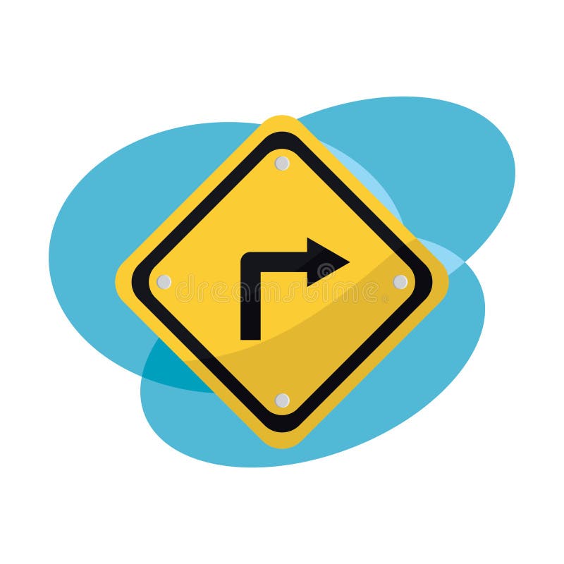 Turn Right Board. Vector Illustration Decorative Design Stock Vector ...