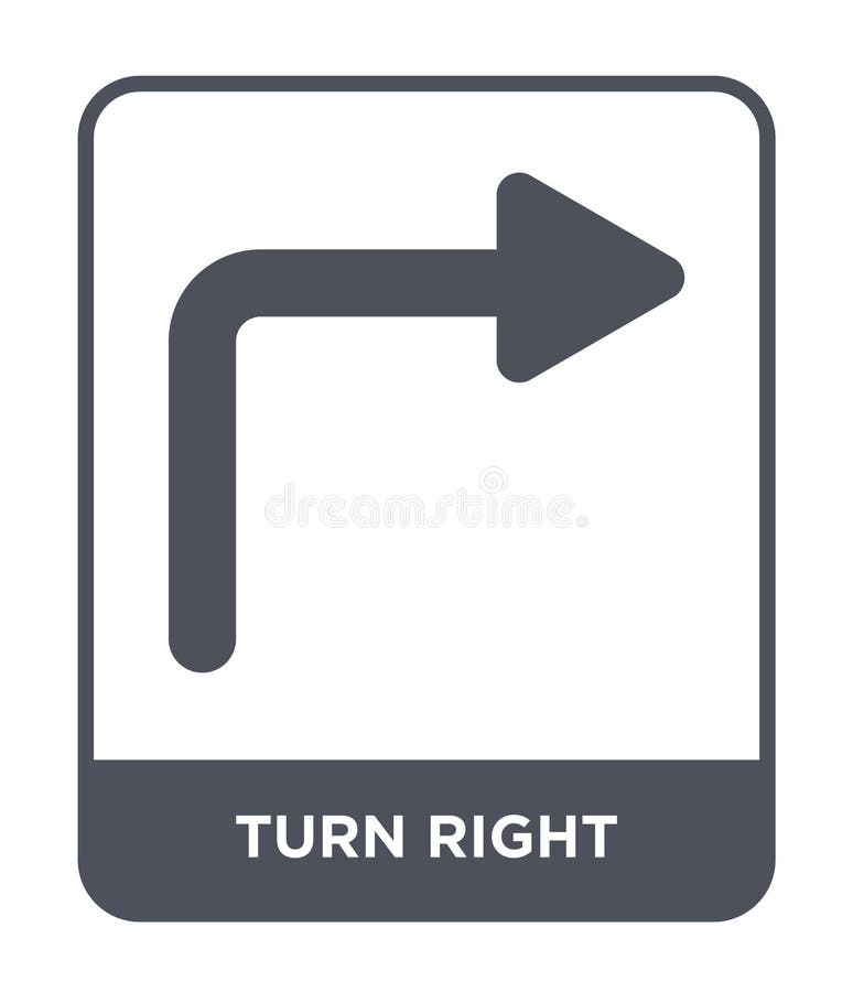Turn Right Icon In Trendy Design Style. Turn Right Icon Isolated On ...