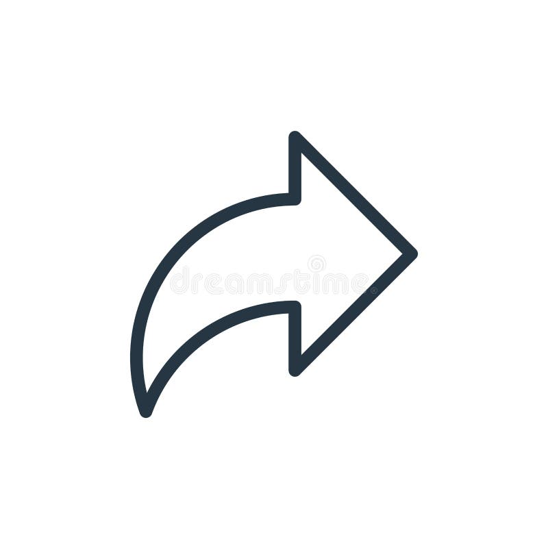 Turn Right Icon Vector from Arrow Concept. Thin Line Illustration of ...