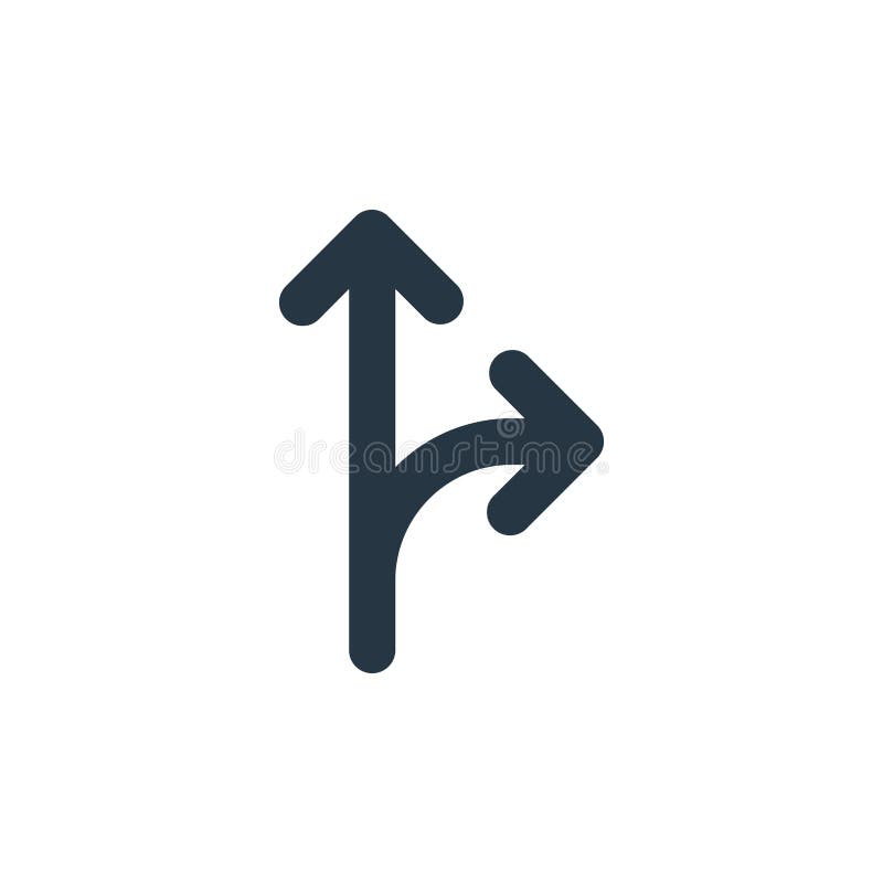 Turn Right Icon Vector from Arrows Concept. Thin Line Illustration of ...