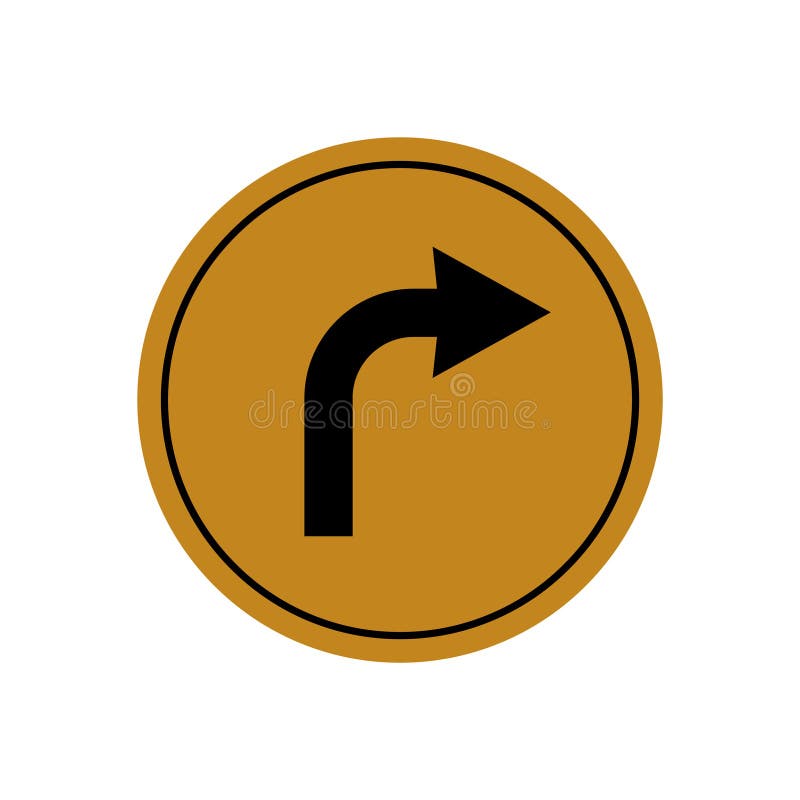 Turn Right Icon Vector on Trendy Design Stock Illustration ...