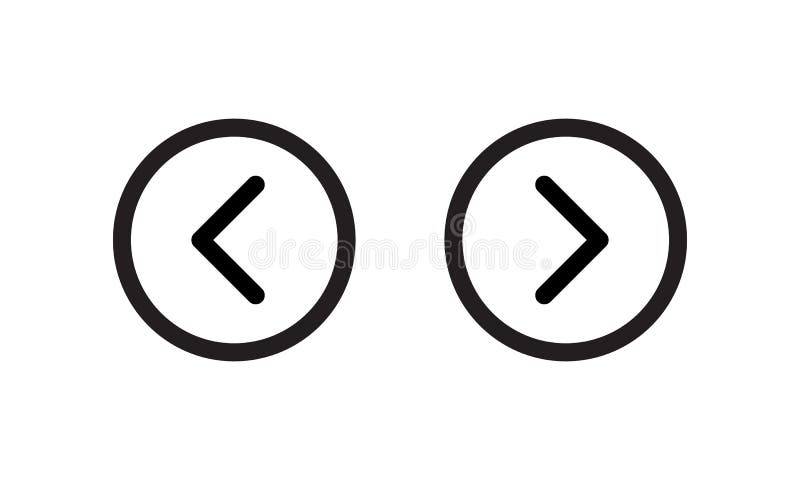 Turn Right and Left Arrow Icon. Previous and Next Sign Symbol Stock ...