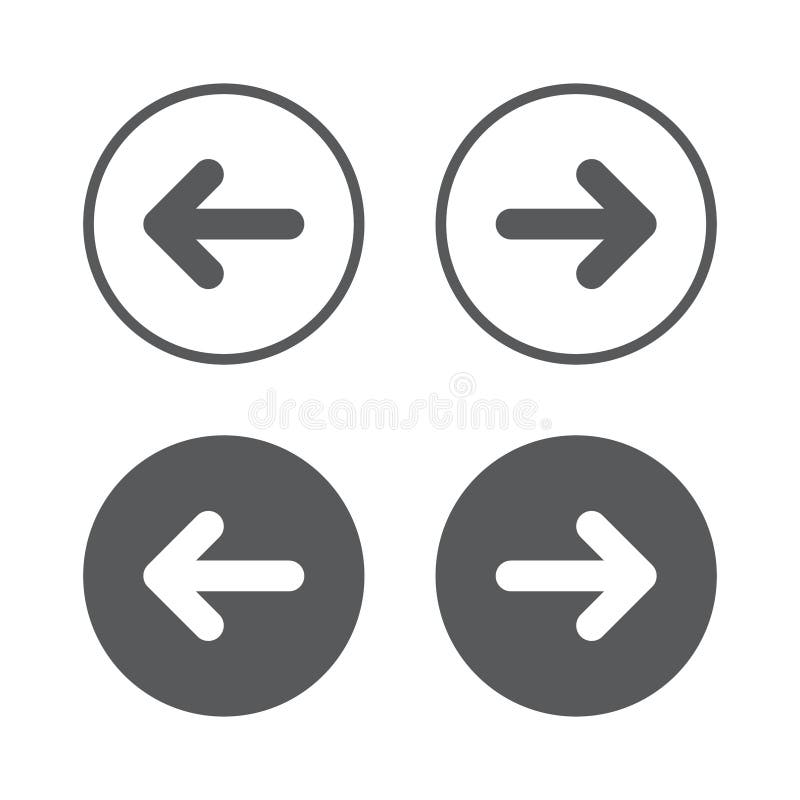 Left and Right Rotate Icon Vector. Counterclockwise and Clockwise ...