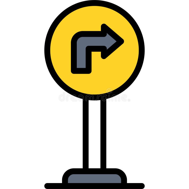 Turn Right Sign Icon, Location Map and Navigation Vector Stock Vector ...