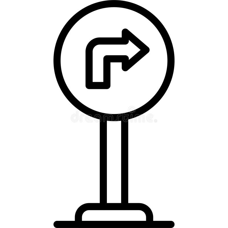 Turn Right Sign Icon, Location Map and Navigation Vector Stock Vector ...