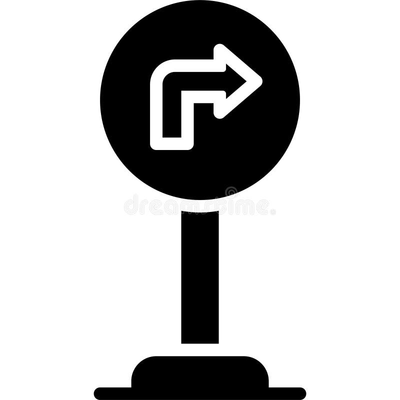 Turn Right Sign Icon, Location Map and Navigation Vector Stock Vector ...