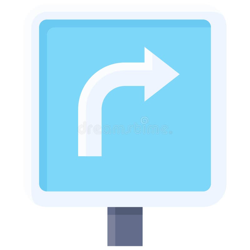 Turn Right Sign Icon, Parking Lot Related Vector Stock Vector ...