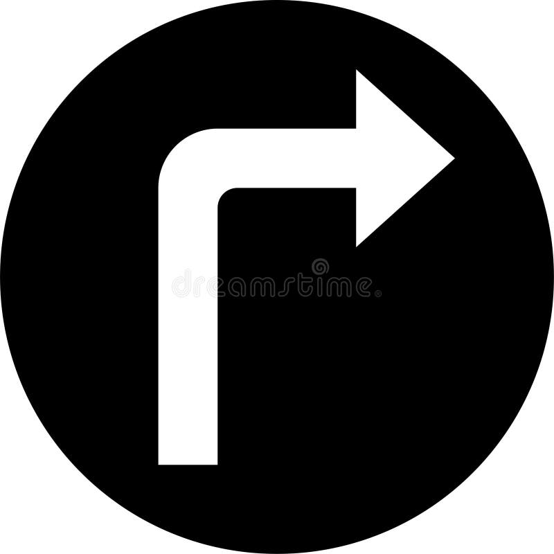 Turn Right Sign Icon, Traffic Sign Vector Illustration Stock Vector ...