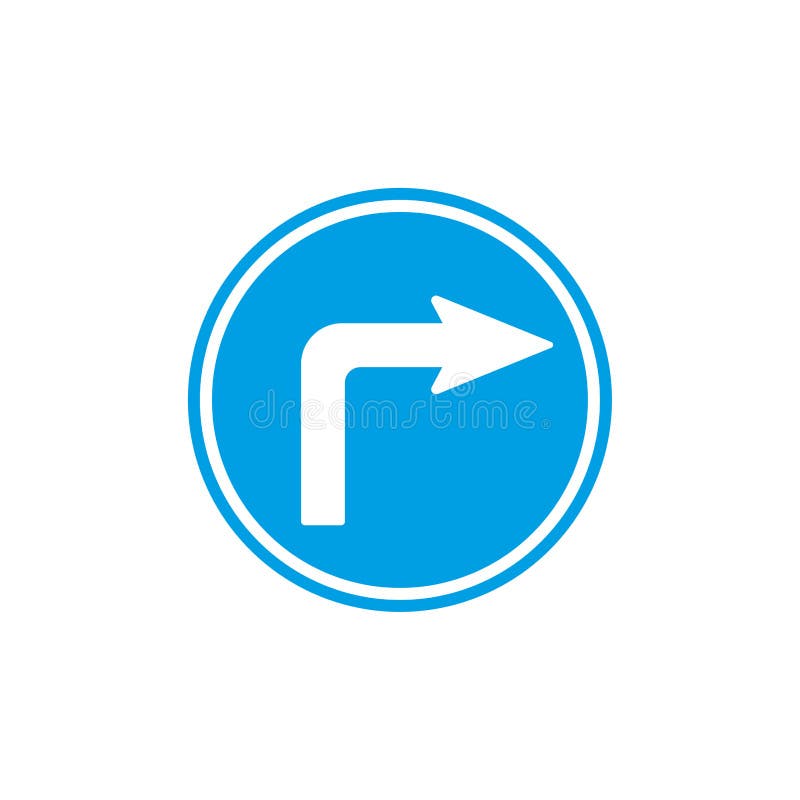 Turn Right Sign. Safety Concept. Vector Illustration. Stock Image Stock ...