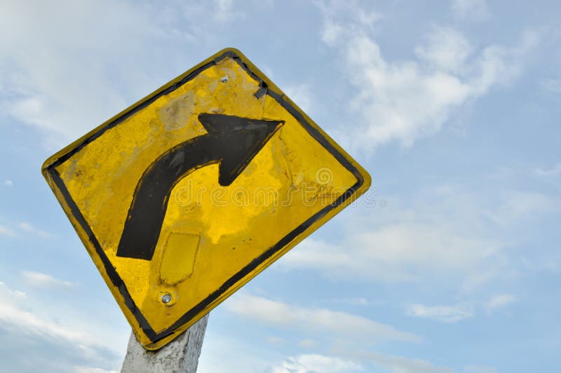 Turn right sign stock image. Image of clay, circle, metal - 44808297