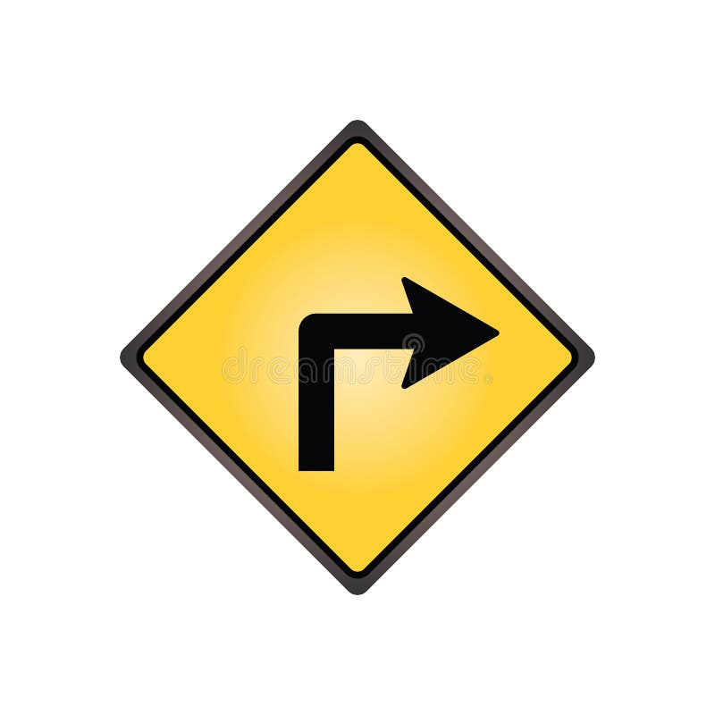 Turn Right Sign. Vector Illustration Decorative Design Stock Vector ...