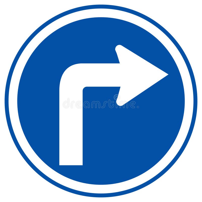 Do Not Turn Right Traffic Road Sign,Vector Illustration, Isolate on ...