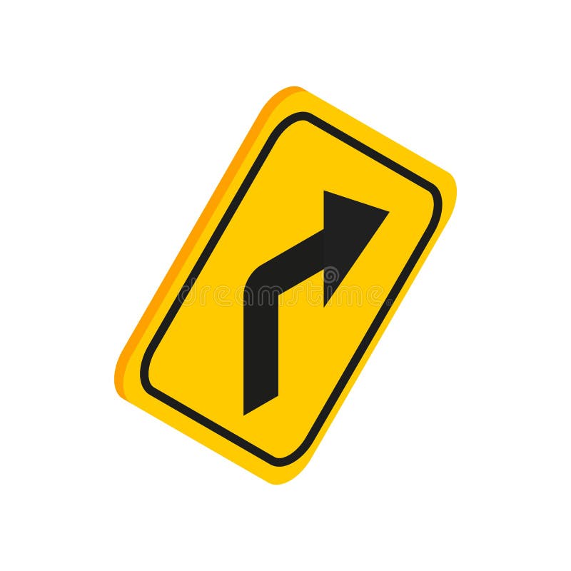 Turn Right Traffic Sign Icon, Isometric 3d Style Stock Vector ...
