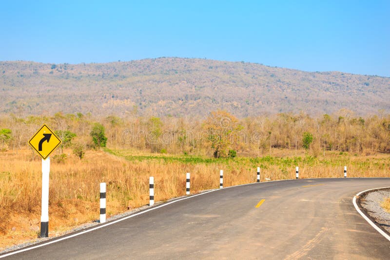Turn Right, Traffic Sign on Road Stock Image - Image of concept ...