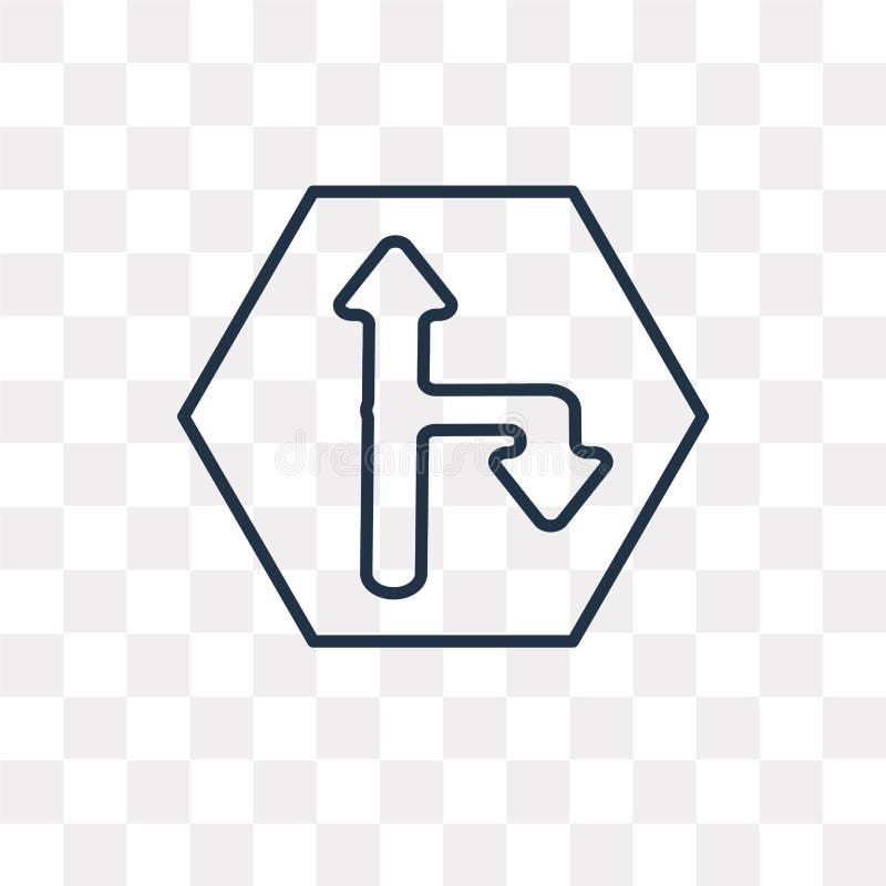 Turn Right Vector Icon Isolated on Transparent Background, Linea Stock ...