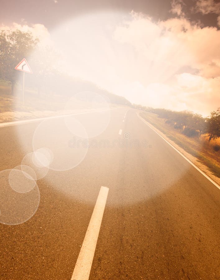 Turn of the road stock photo. Image of design, grunge - 62901604