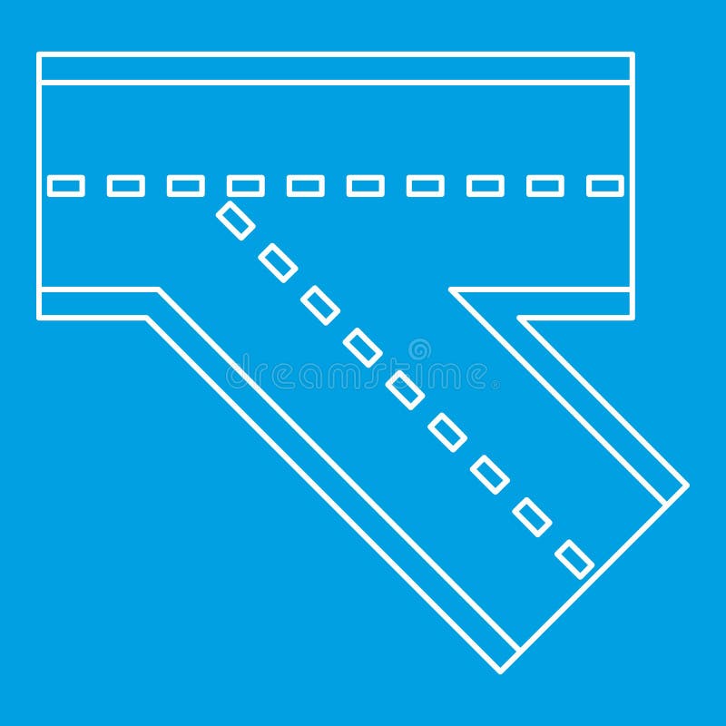 Turn Road Icon , Outline Style Stock Vector - Illustration of pathway ...