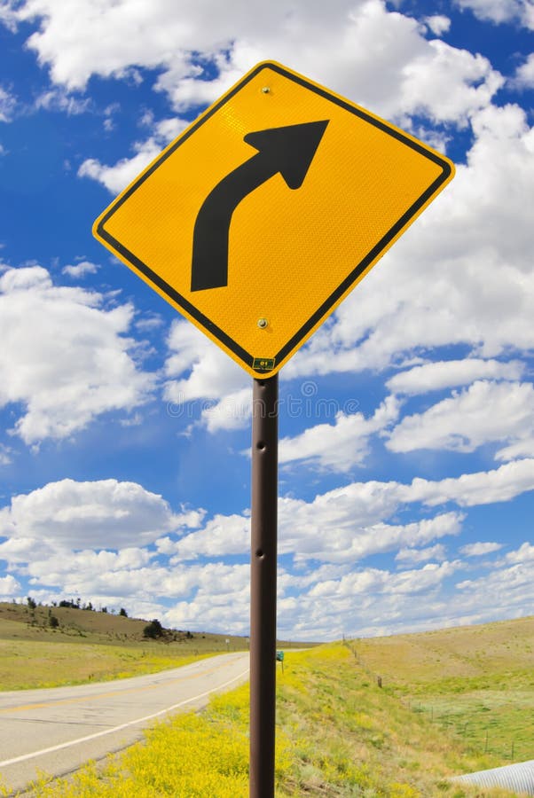 Turn sign stock image. Image of outdoor, blue, sunny - 15203289