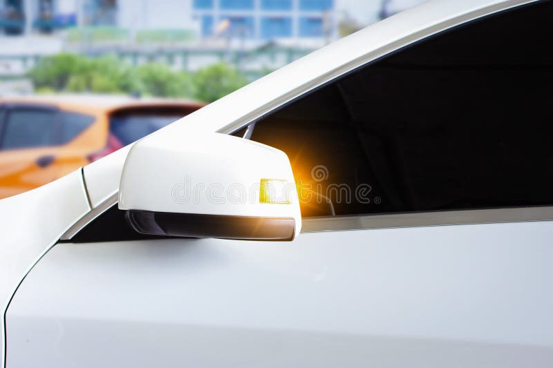 Turn Signal on Car Side Mirror , the Driver Turned on His Turn Signal ...