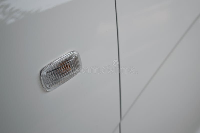 Turn Signal Light of White City Car Dark Style Stock Image - Image of ...