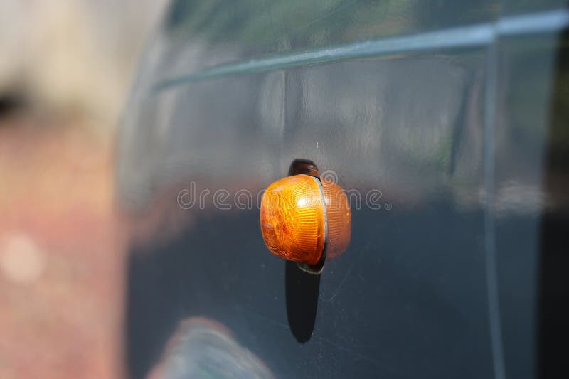 Turn Signal Lights or Side Indicator of an Old Car Stock Photo - Image ...