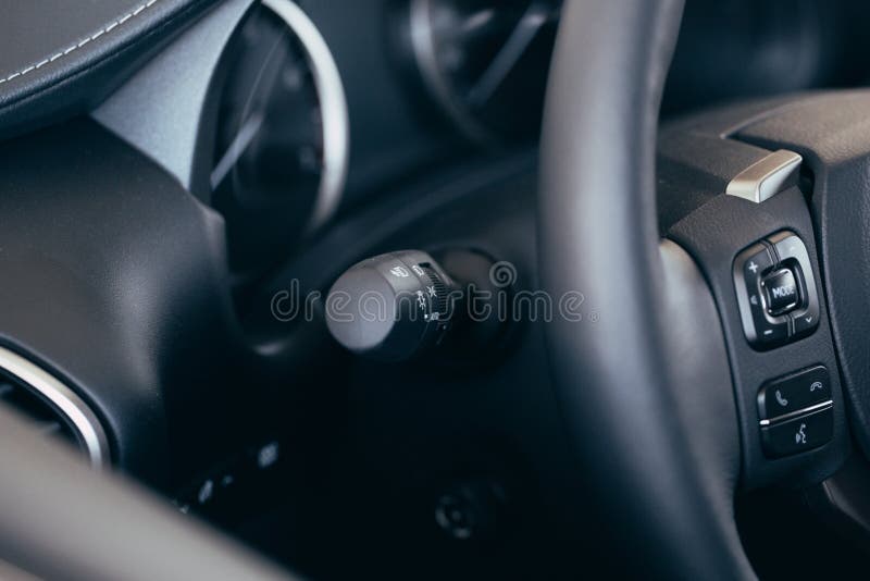 Turn Signal Switch. Car Interior Detail Stock Image - Image of luxury ...