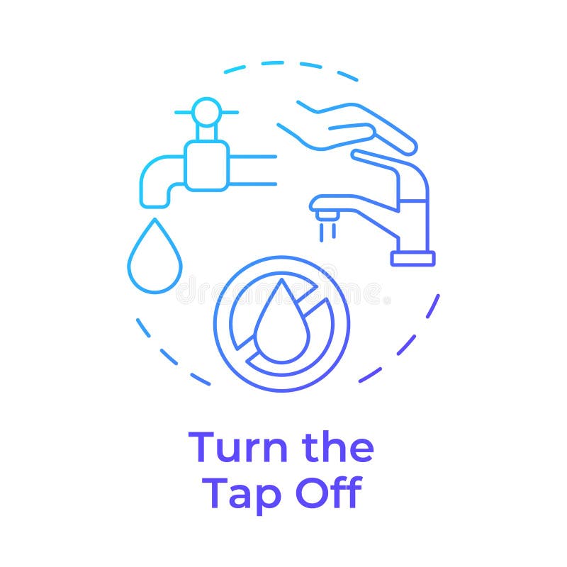 Turn Tap Off Blue Gradient Concept Icon Stock Illustration ...