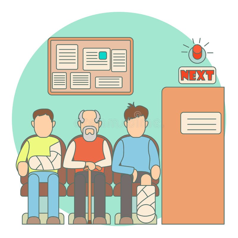 Turn To Doctor in Hospital Concept, Flat Style Stock Vector ...