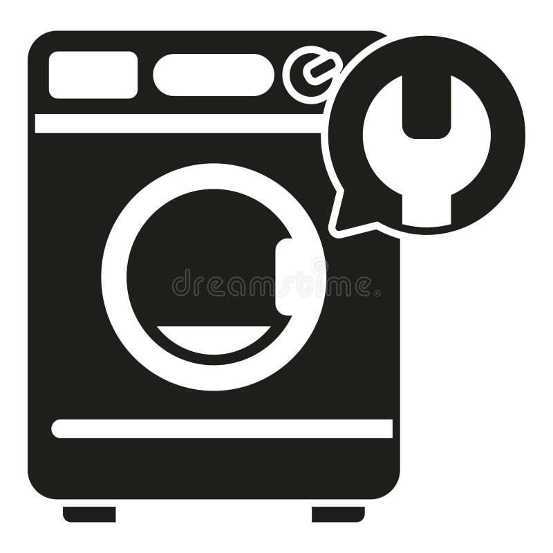 Turn on Washing Machine Icon Simple Vector. after Repair Service Stock ...