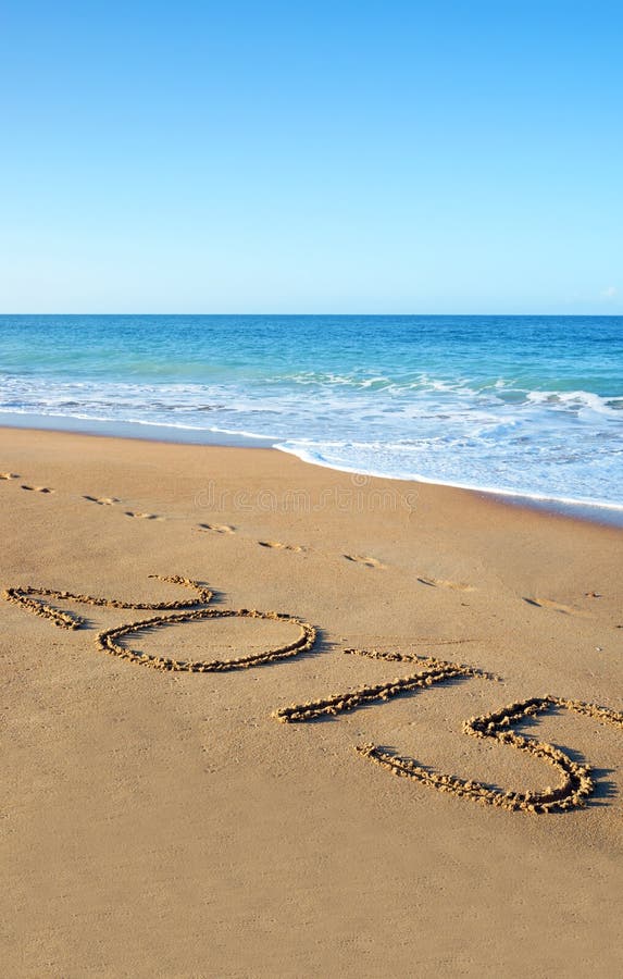 Turn of the Year 2014 To 2015 Stock Image - Image of beach, loneliness ...