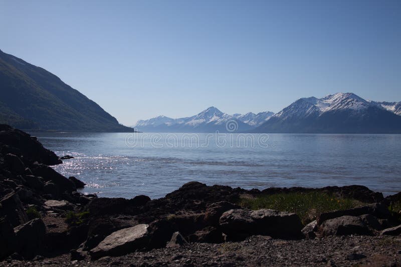 Turnagain Arm View stock image. Image of shore, ocean - 373439541