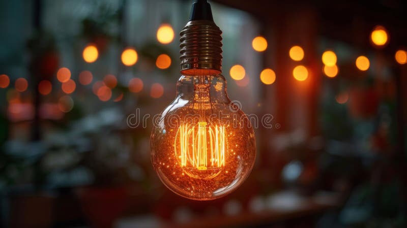 Illuminated Light Bulb Emitting Light Stock Image - Image of indoor ...