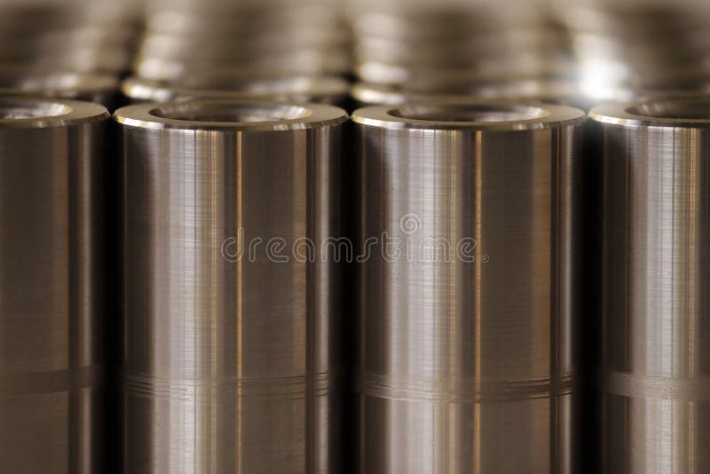 Turned metal cylinders stock image. Image of circle, stretched - 20090039