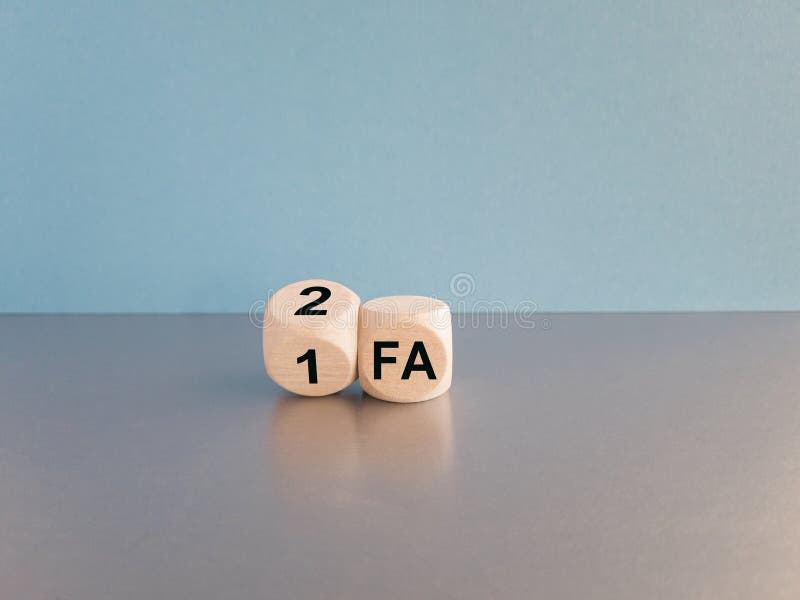 Turned Wooden a Cube and Changes the Abbreviation 1FA To 2FA Stock ...