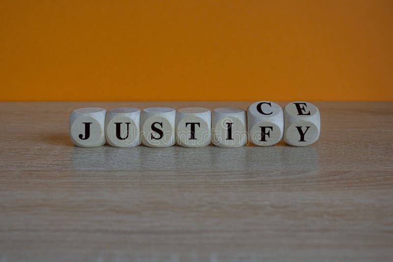 Turned Wooden Cubes and Changes the Word Justify To Justice. Beautiful ...