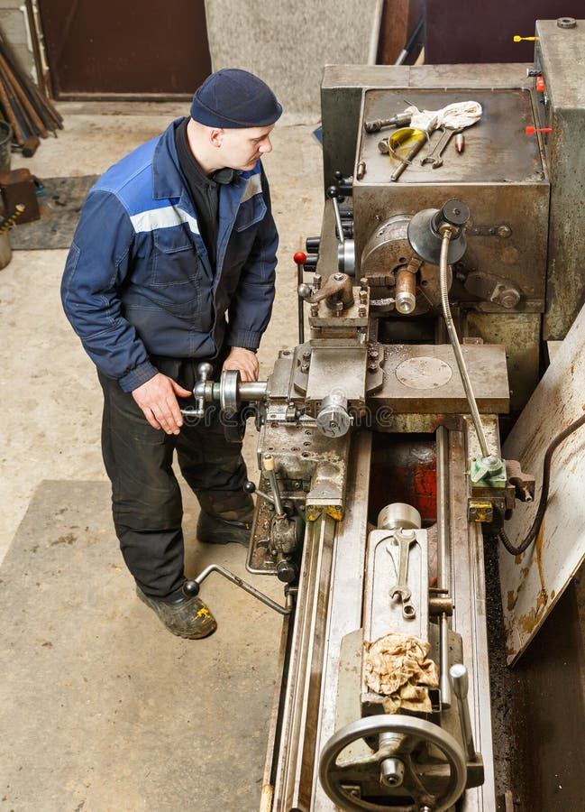 Turner works for lathe stock image. Image of revolve - 51323451