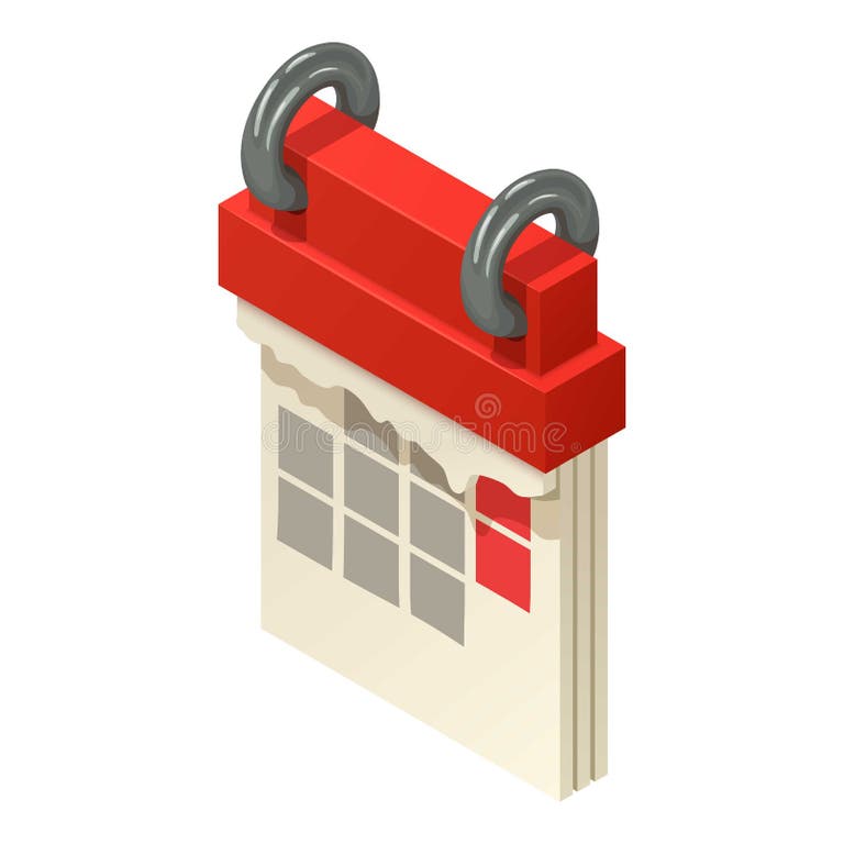Turning Calendar Icon, Isometric Style Stock Vector - Illustration of ...