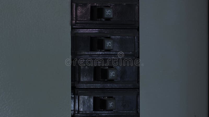 Turning the Circuit Breaker Panel on and OFF Stock Video - Video of ...