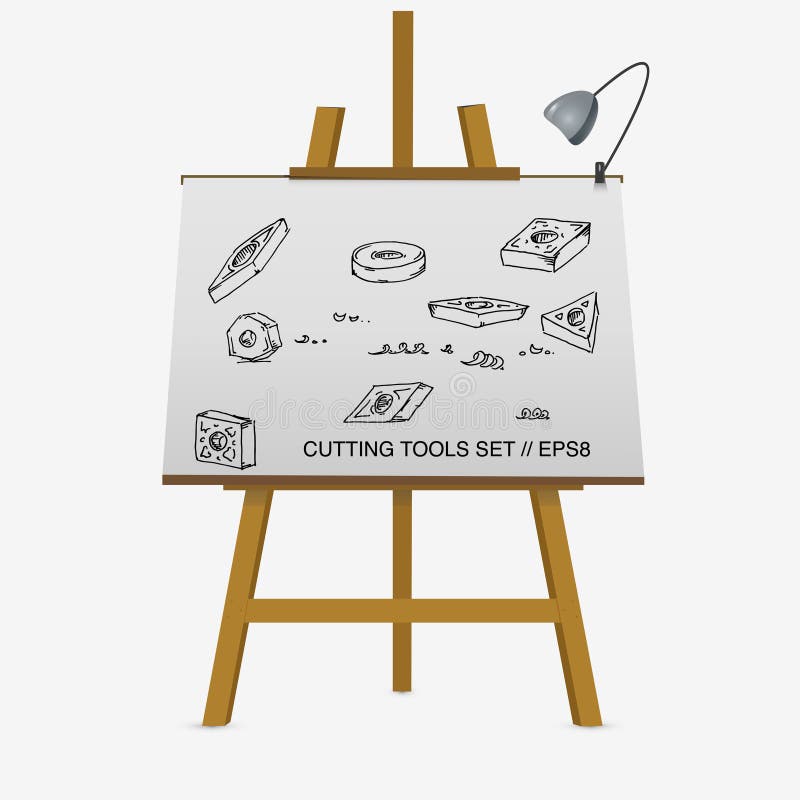 Turning cutter tool set stock image. Image of hardware - 94321031