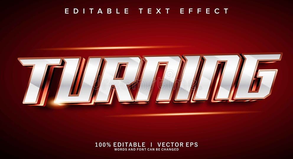 Turning 3d Vector Text Effect with Modern Style Design Stock ...