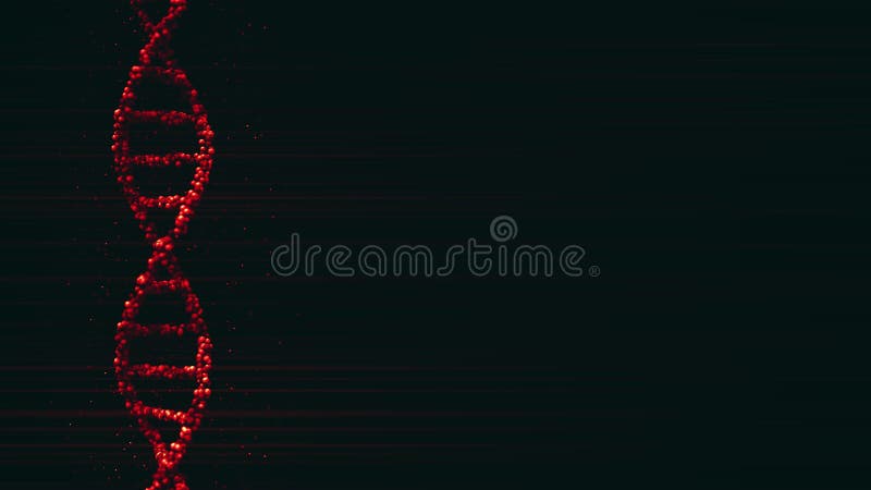 Moving Red DNA Molecule with Particles, Seamless Loop Stock Footage ...