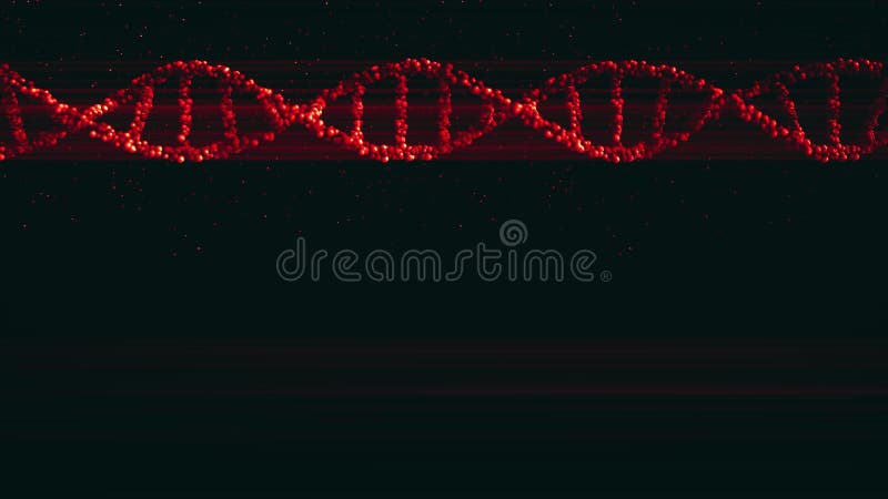 Red DNA Molecule Model and Particles, Loopable 3D Animation Stock Video ...
