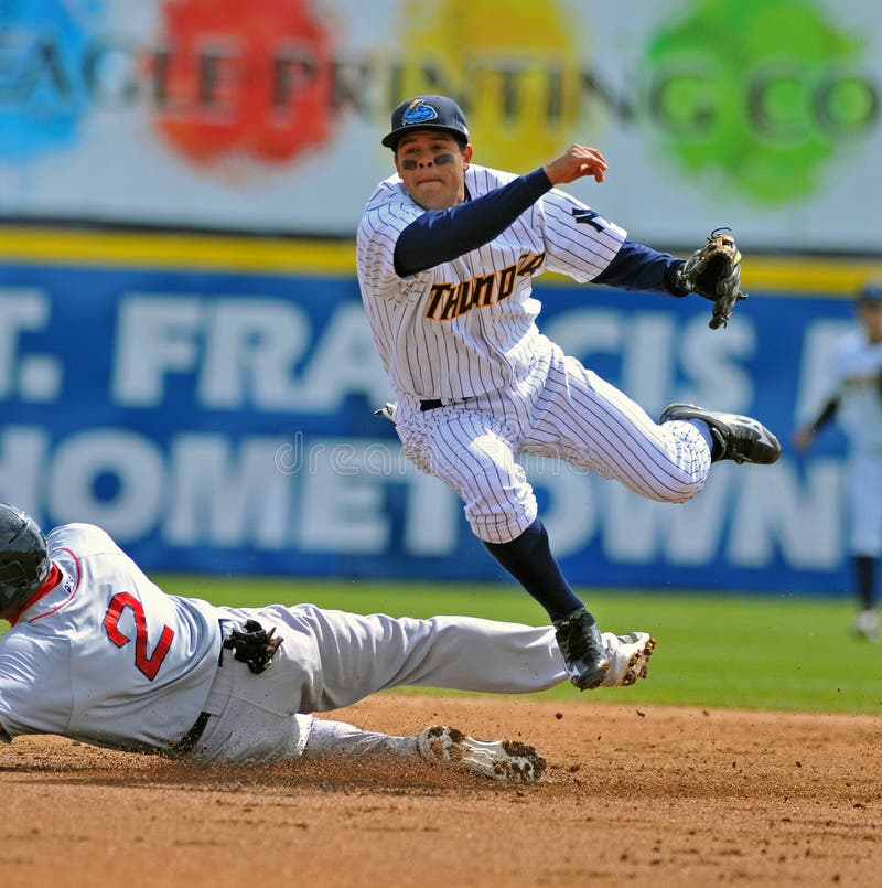 Turning the Double Play - Baseball Editorial Image - Image of leagues ...