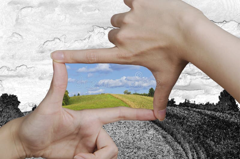 Turning a Drawing of a Vision into Reality Stock Photo - Image of ...