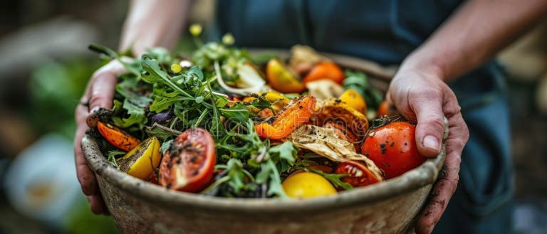 Turning Kitchen Waste into Compost - AI Generated Stock Illustration ...