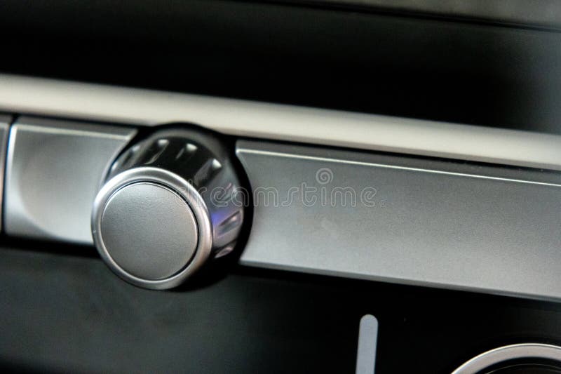 Turning Knob with Silver Chrome Inside a Car Stock Image - Image of ...