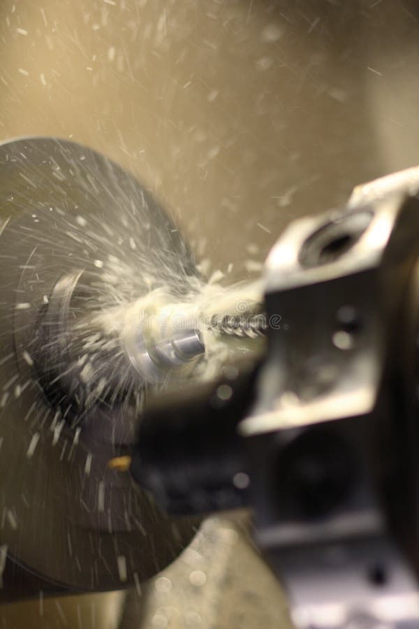 Turning lathe in action stock image. Image of blur, lathe - 4036405
