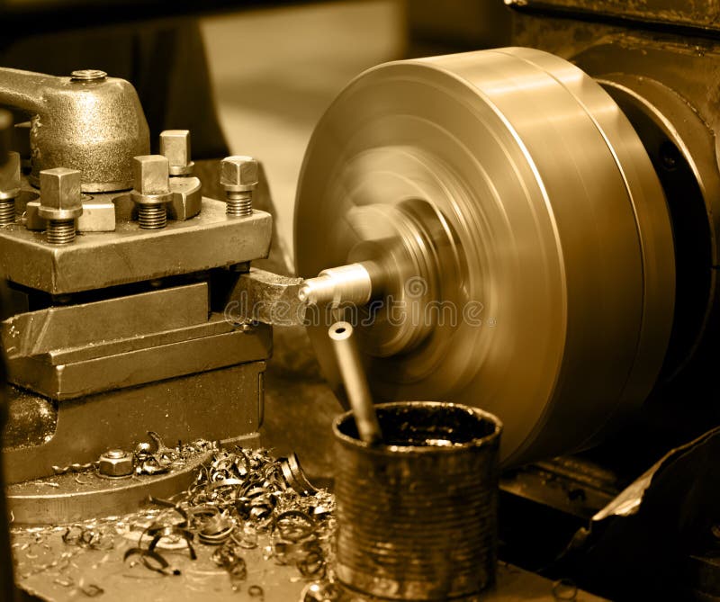 Turning lathe stock photo. Image of revolve, mechanic - 33367718