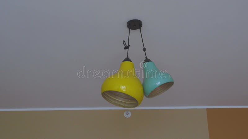 Turning Light on and Off Ceiling Lamp Hanging in a Room , Stock Video ...