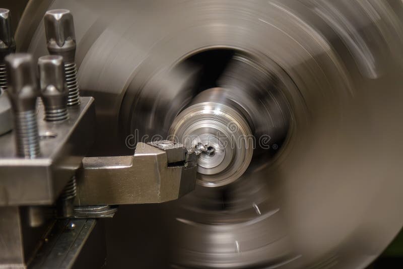 The Turning Machine Operation with Continue Chip Stock Image - Image of ...